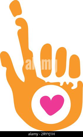 handprint paint color heart Stock Vector Image & Art - Alamy