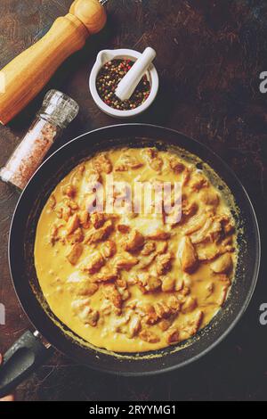 Chicken fillet cut into small pieces for frying in pan Stock Photo - Alamy
