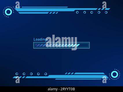 HUD futuristic loading process and status bars, vector interface icons. HUD loading bars on ...