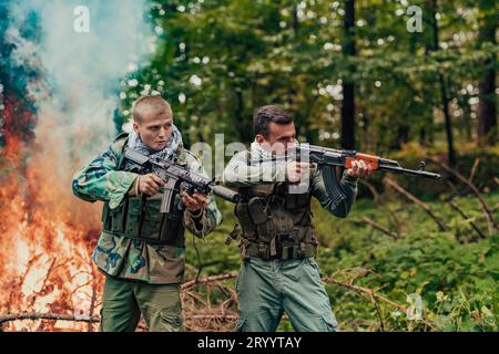 Angry terrorist militant guerrilla soldier warrior in forest Stock ...