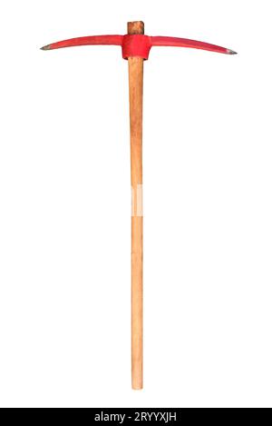 Shovel and pick axe isolated on white background. 3D illustration Stock ...
