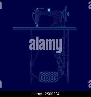 sewing machine outline. Side view. vector illustration Stock Vector ...