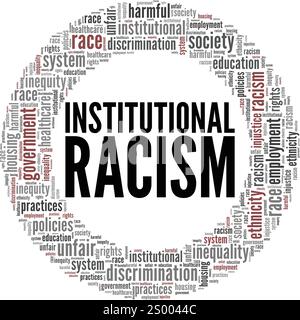 Institutional Racism word cloud conceptual design isolated on white ...