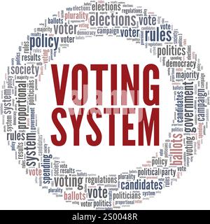 Voting System word cloud conceptual design isolated on white background ...