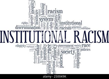 Institutional Racism word cloud conceptual design isolated on white ...