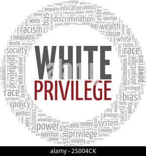 White Privilege word cloud conceptual design isolated on white ...