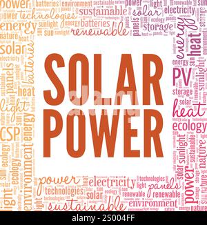 Solar Power word cloud conceptual design isolated on white background ...