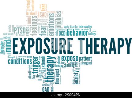 Exposure Therapy word cloud conceptual design isolated on white ...
