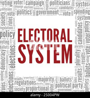 Electoral System word cloud conceptual design isolated on white ...