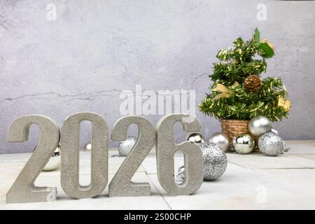 Golden christmas decorations on concrete Stock Photo - Alamy