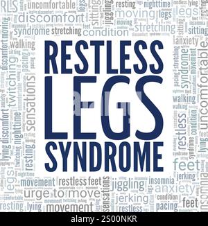 Restless Legs Syndrome RLS word cloud conceptual design isolated on ...