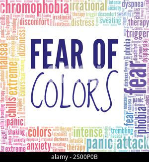 Chromophobia: Fear of Colors word cloud conceptual design isolated on ...
