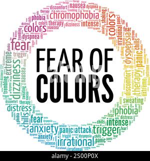 Chromophobia: Fear of Colors word cloud conceptual design isolated on ...