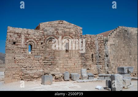 Akropolis von Lindos auf der Insel Rhodos, Insel Rhodos, Griechenland ...