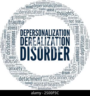 Depersonalization word cloud conceptual design isolated on white ...