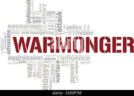 Warmonger word cloud conceptual design isolated on white background ...