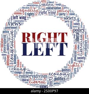 Right Wing vs Left Wing word cloud conceptual design isolated on white ...
