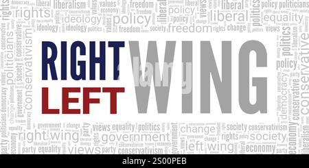 Right Wing vs Left Wing word cloud conceptual design isolated on white ...