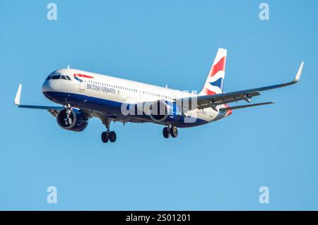 Madrid Barajas Airport. Modern Airbus A321 neo airliner of the British ...