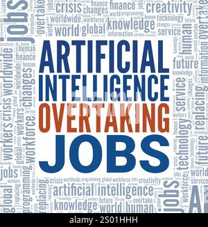 AI Artificial Intelligence Overtaking Jobs word cloud conceptual design ...