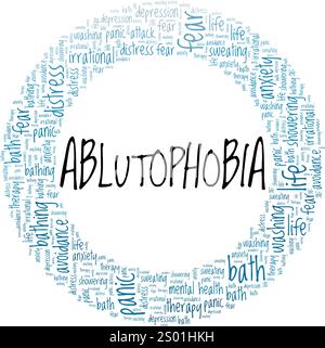 Ablutophobia: Fear of Bathing or Washing word cloud conceptual design ...