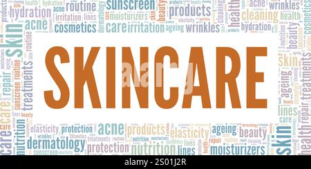Skin Care word cloud conceptual design isolated on white background ...