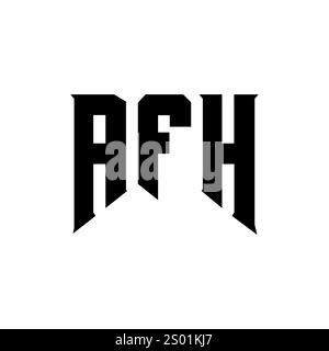 AFH letter logo design for technology company. AFH logo design black ...