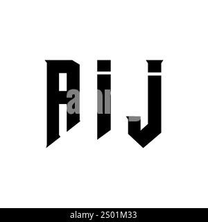AIJ letter logo design for technology company. AIJ logo design black ...