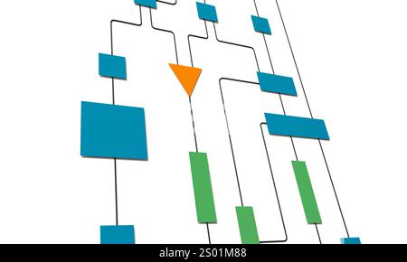Flow chart or decision tree, close up. Business flow chart, organigram ...