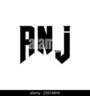 ANJ letter logo design for technology company. ANJ logo design black ...