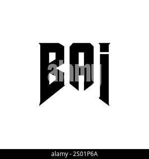 BAI letter logo design for technology company. BAI logo design black ...