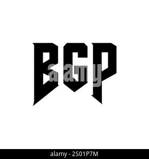 BGP letter logo design for technology company. BGP logo design black ...