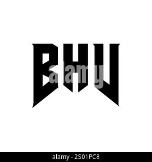 BHV letter logo design for technology company. BHV logo design black ...