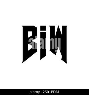 BIW letter logo design for technology company. BIW logo design black ...