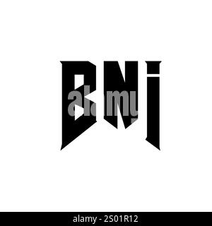 BNI letter logo design for technology company. BNI logo design black ...