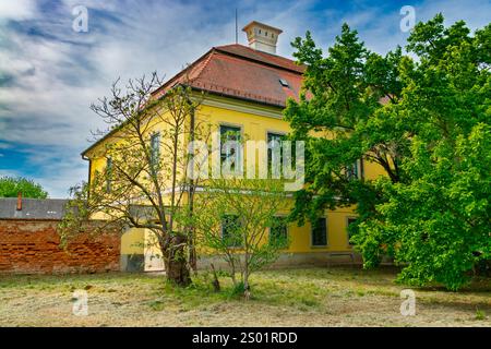 The Karolyi-Doczy Castle in Szegvar in Hungary, thext is the name of ...