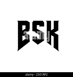 BSK letter logo design for technology company. BSK logo design black ...