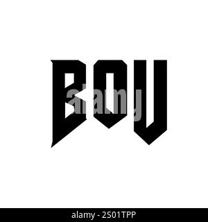 BOU letter logo design for technology company. BOU logo design black ...