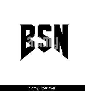BSN letter logo design for technology company. BSN logo design black ...