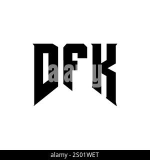 DFK letter logo design for technology company. DFK logo design black ...