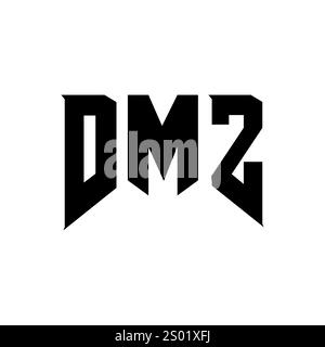 DMZ letter logo design for technology company. DMZ logo design black ...