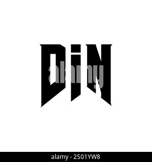 DIN letter logo design for technology company. DIN logo design black ...
