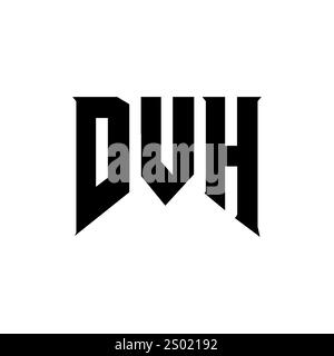 DVH letter logo design for technology company. DVH logo design black ...