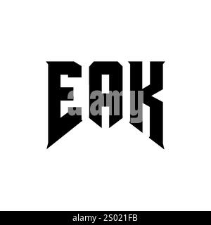 EAK letter logo design for technology company. EAK logo design black ...