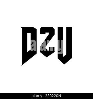 DZU letter logo design for technology company. DZU logo design black ...