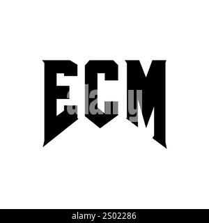 ECM letter logo design for technology company. ECM logo design black ...