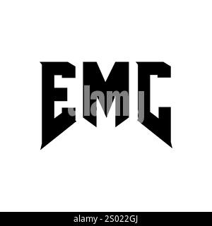 EMC letter logo design for technology company. EMC logo design black ...