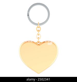 Key chain with heart. 3D rendering isolated on white background Stock ...