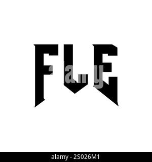 FLE letter logo design for technology company. FLE logo design black ...