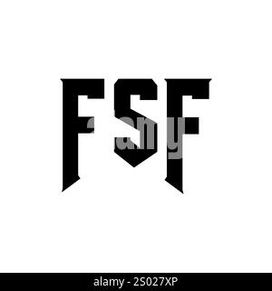 FSF letter logo design for technology company. FSF logo design black ...